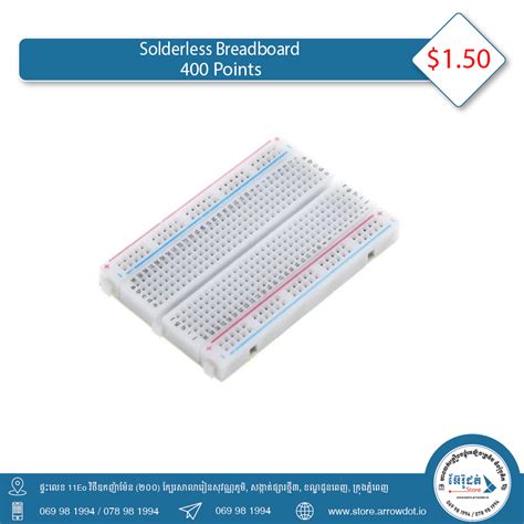 solderless breadboard 400 points for diy prototype arrowdot store