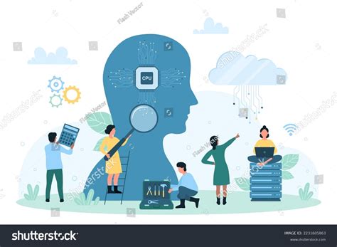 Artificial Intelligence Machine Learning Vector Illustration Stock