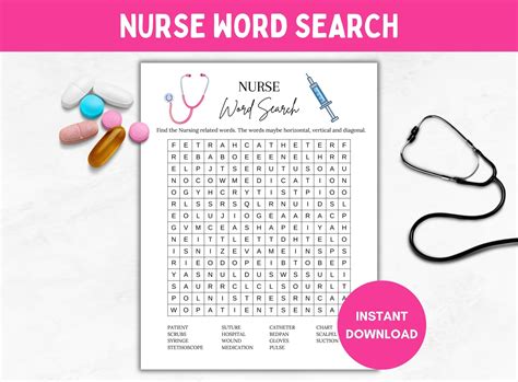 Nursing Word Search Printable Fanny Printable