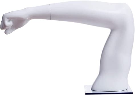 Glossy White Table Top Muscular Arm Display