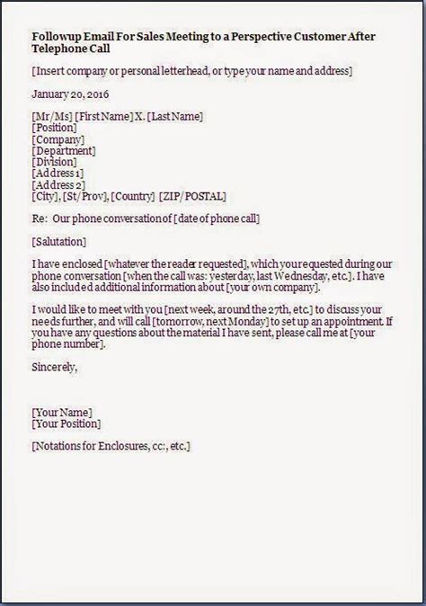 Business Follow Up Letter Format