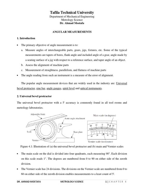 Chapter 4 Angular Measurements Pdf Pdf Tools Measuring Instrument