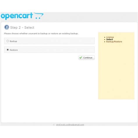 opencart backup restore and migrate