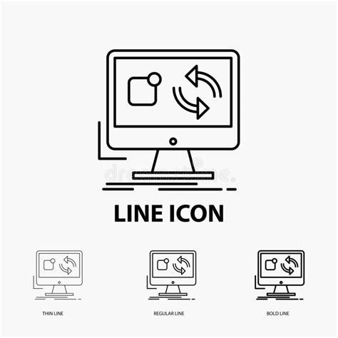 Update App Application Install Sync Icon In Thin Regular And Bold Line Style Vector