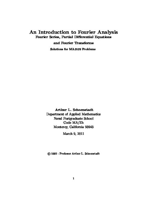 an introduction to fourier analysis solutions manual pdfcoffee