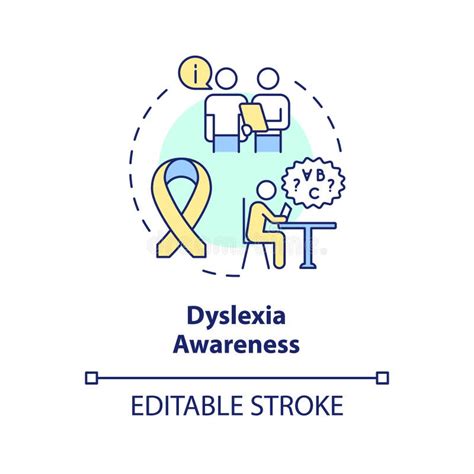 2d Customizable Line Icon Dyslexia Awareness Concept Stock Vector Illustration Of Stroke