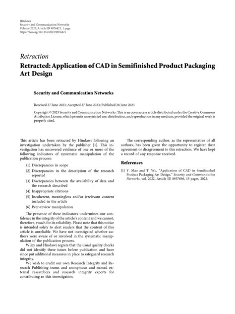 PDF Retracted Application Of CAD In Semifinished Product Packaging Art Design
