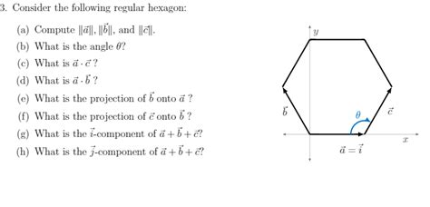 Solved Consider The Following Regular Hexagon Compute Chegg