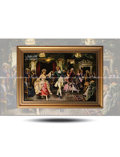 تابلو فرش دست بافت طرح رقص ژنرال چله ابریشم سایز 112x080