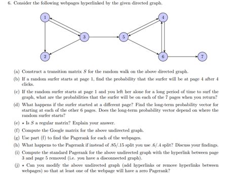 Consider The Following Webpages Hyperlinked By The Chegg