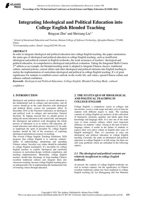 Pdf Integrating Ideological And Political Education Into College