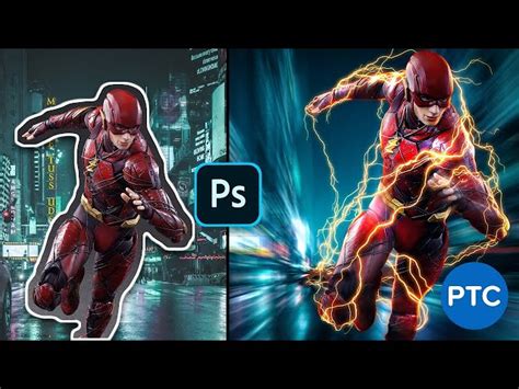 Free Video Recreate The Flash Running Lightning In Photoshop Copycat From Photoshop Training