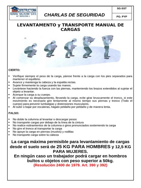 Cds 0005 Levantamiento Y Transporte Manual De Cargas Pdf