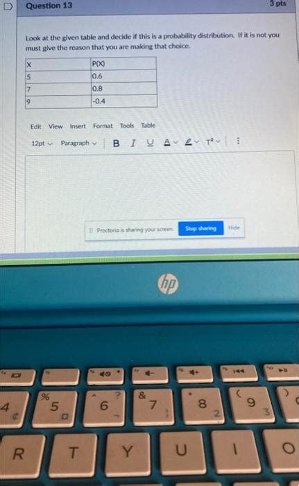 Solved Look At The Given Table And Decide If This Is A Chegg Com