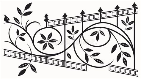 Decorative Fence Panel With Floral Design Ornate Architecture Detail Vector Design Generative Ai