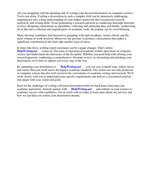 Doctoral Dissertation Computer Science Pdf Thesis Computer Science