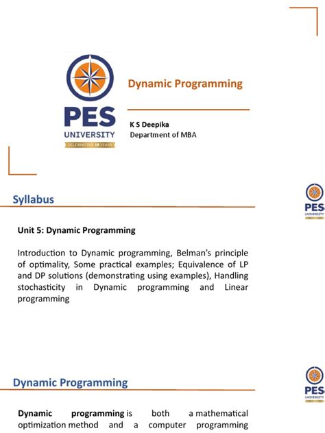 Dd Unit 5 Slides Pdf Dynamic Programming Mathematical Optimization