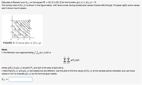 solved calculate a riemann sum s3 3 on the square r [0 3]