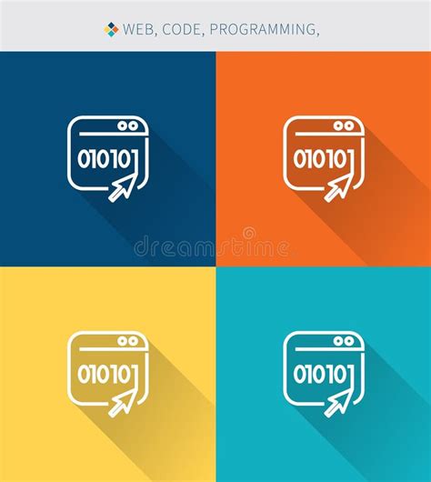 Thin Thin Line Icons Set Of Coding And Programming Modern Simple Style Stock Illustration