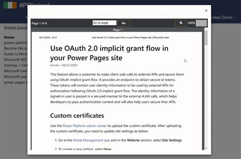 Preview Pdf Files From Base64 Content In Power Pages Using The Pdfjs