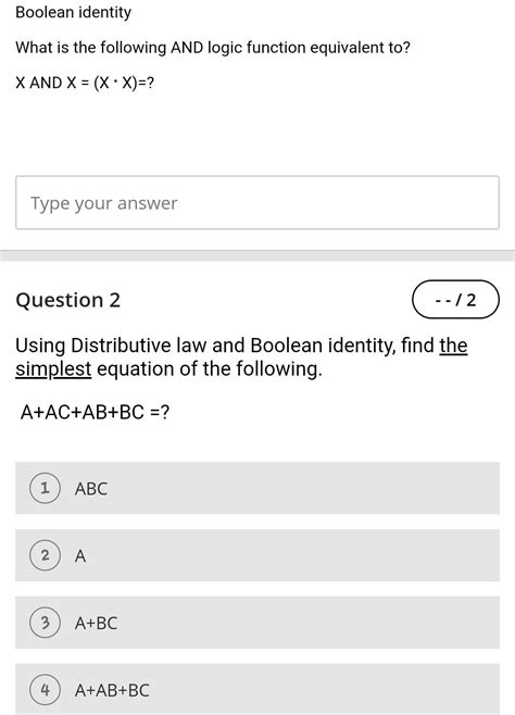 Solved Boolean Identity What Is The Following AND Logic Chegg