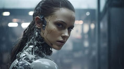 premium photo female humanoid robot