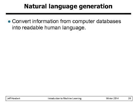 machine learning natural language processing jeff howbert introduction