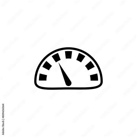 Speedometer Car Speed Meter Flat Vector Icon Simple Solid Symbol Isolated On White Background
