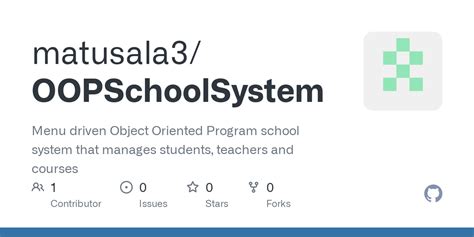 GitHub Matusala OOPSchoolSystem Menu Driven Object Oriented Program School System That