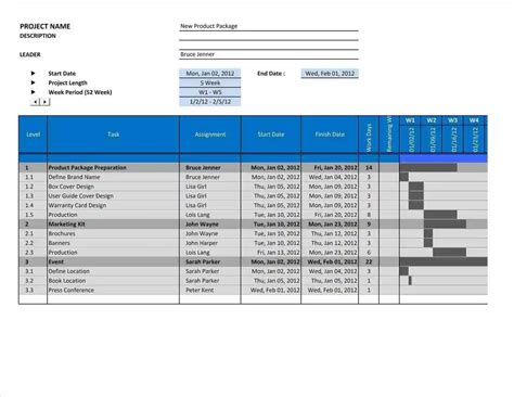 Free Gantt Chart Excel 2007 Template Download