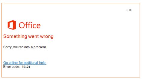 Fixed How To Solve Error Code 30121 In Microsoft Office 36520192021