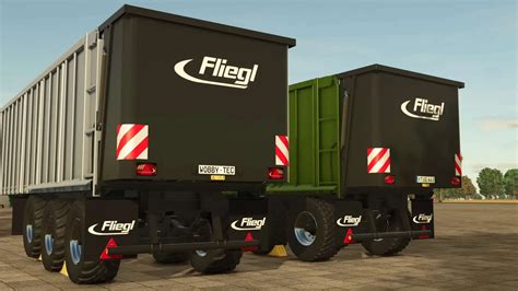 Fliegl Ass298 3 Axle Push Off Shield Trailer Wobbytec V1000 Fs25