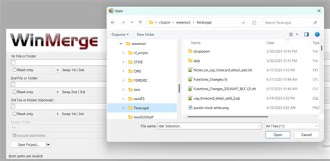 browse does not show current files · issue 1810 · winmerge winmerge