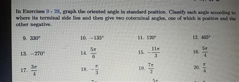solved in exercises 9 28 graph the oriented angle in