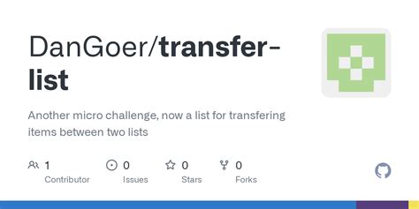 Github Dangoertransfer List Another Micro Challenge Now A List For Transfering Items