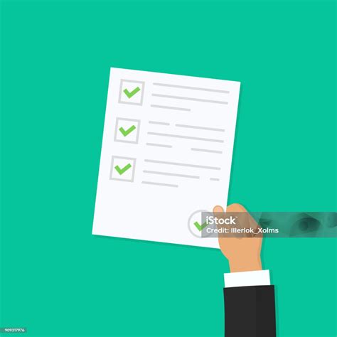 시험 양식 또는 설문 조사 용지 시트 답변된 퀴즈 점검 및 성공 결과 평가 교육 테스트 설문 조사 문서 벡터 일러스트 레이 션 플랫 스타일의 아이디어와 더미 교육에 대한