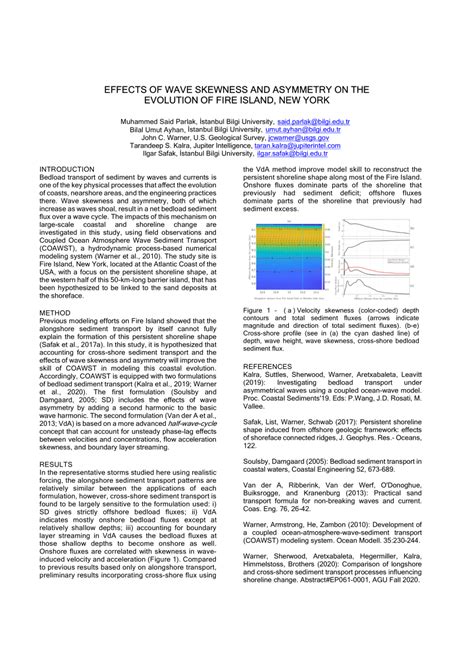 Pdf Effects Of Wave Skewness And Asymmetry On The Evolution Of Fire Island New York