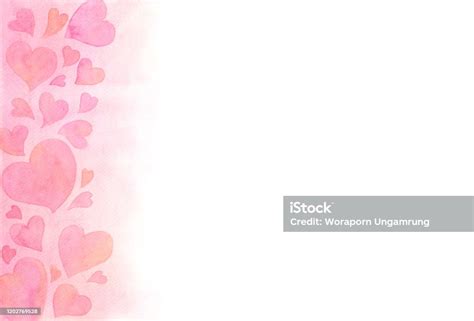 로맨틱 한 달콤한 매력적인 핑크 하트 배경입니다 수채화 손 그림 그림입니다 벽지 포장 배너 포스터 전단지를위한 디자인 요소 2월에 대한 스톡 벡터 아트 및 기타 이미지