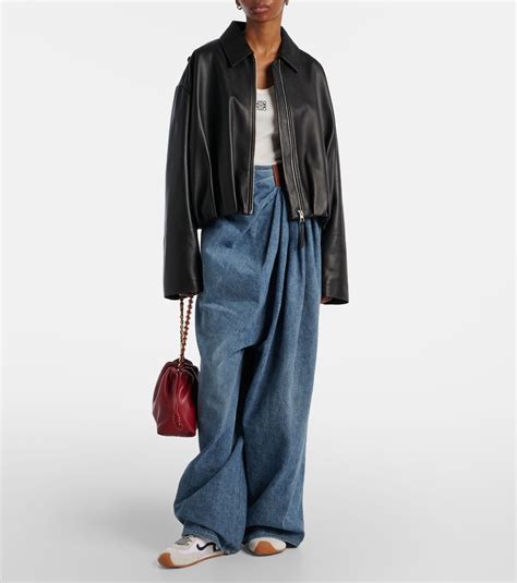 Leather Jacket In Black Loewe Mytheresa