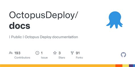 GitHub OctopusDeploy Docs Public Octopus Deploy Documentation