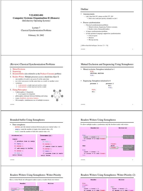 classical synchronization problems pdf computer architecture computer science