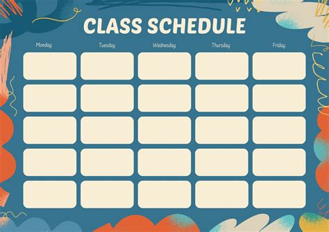 Free Printable Class Schedule Template Printable Templates