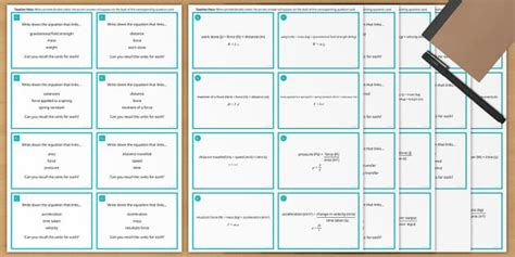 AQA Separate Physics Equations Flashcards Teacher Made