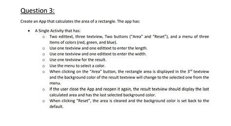 Solved Question O O Create An App That Calculates The Chegg