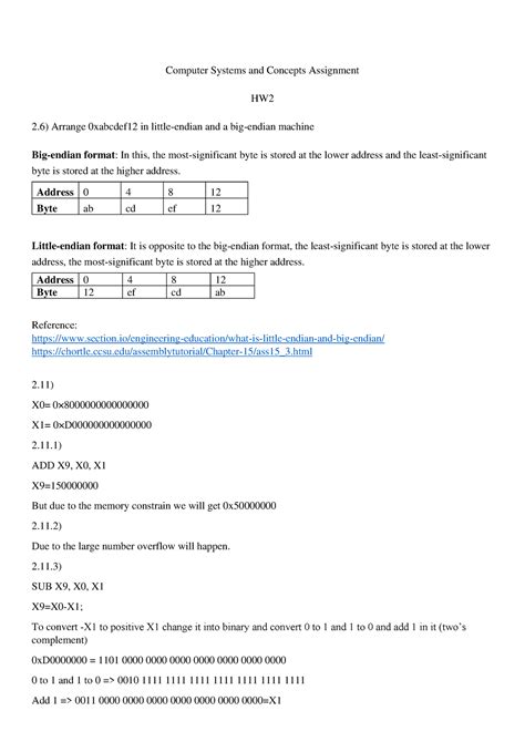 computer systems and concepts hw2 computer systems and concepts
