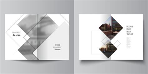두 개의 A4 포맷 커버 모형 디자인 템플릿의 벡터 레이아웃은 기하학적 단순 모양 쌍선 브로셔 전단지 잡지 표지 디자인 책