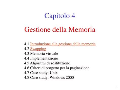 Ppt Gestione Della Memoria Powerpoint Presentation Free Download