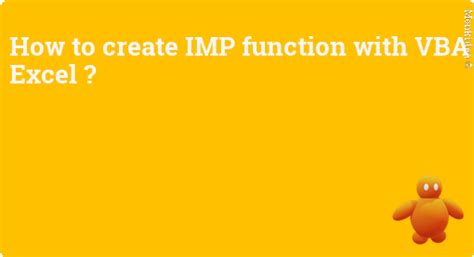 How To Implement IMP Function In VBA Excel Monkidea Analytics Idea Of Wisdom With Analytics