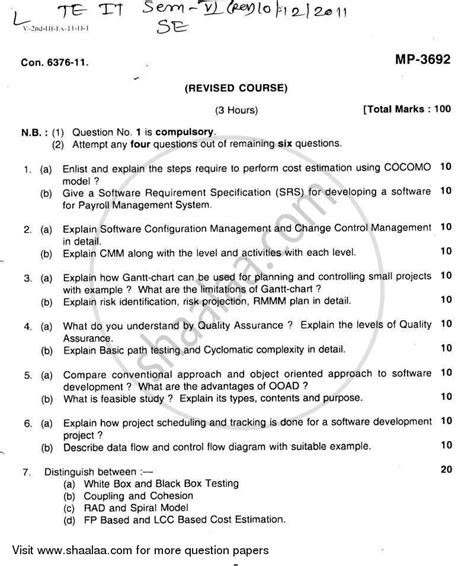 Software Engineering 2011 2012 Be It Information Technology Semester