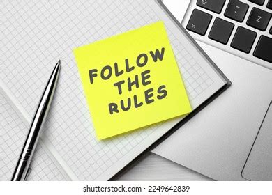 Paper Note Phrase Follow Rules Pen Stock Photo 2249642839 Shutterstock